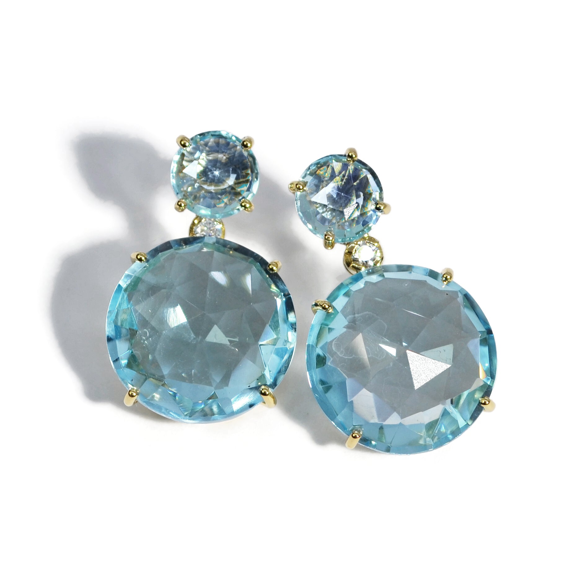 A & Furst - Bouquet - Drop Earrings with Sky Blue Topaz and Diamonds ...