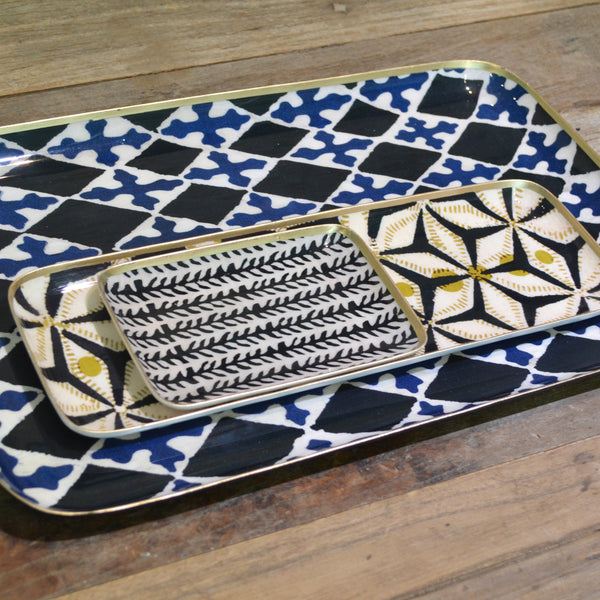Boncoeurs - Chapelle Bleu - Enamelled Aluminum Tray, Long – AF Jewelers