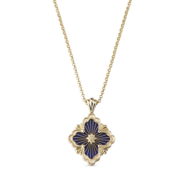 Buccellati - Opera Tulle - Pendant Necklace with Cathedral Blue Enamel ...