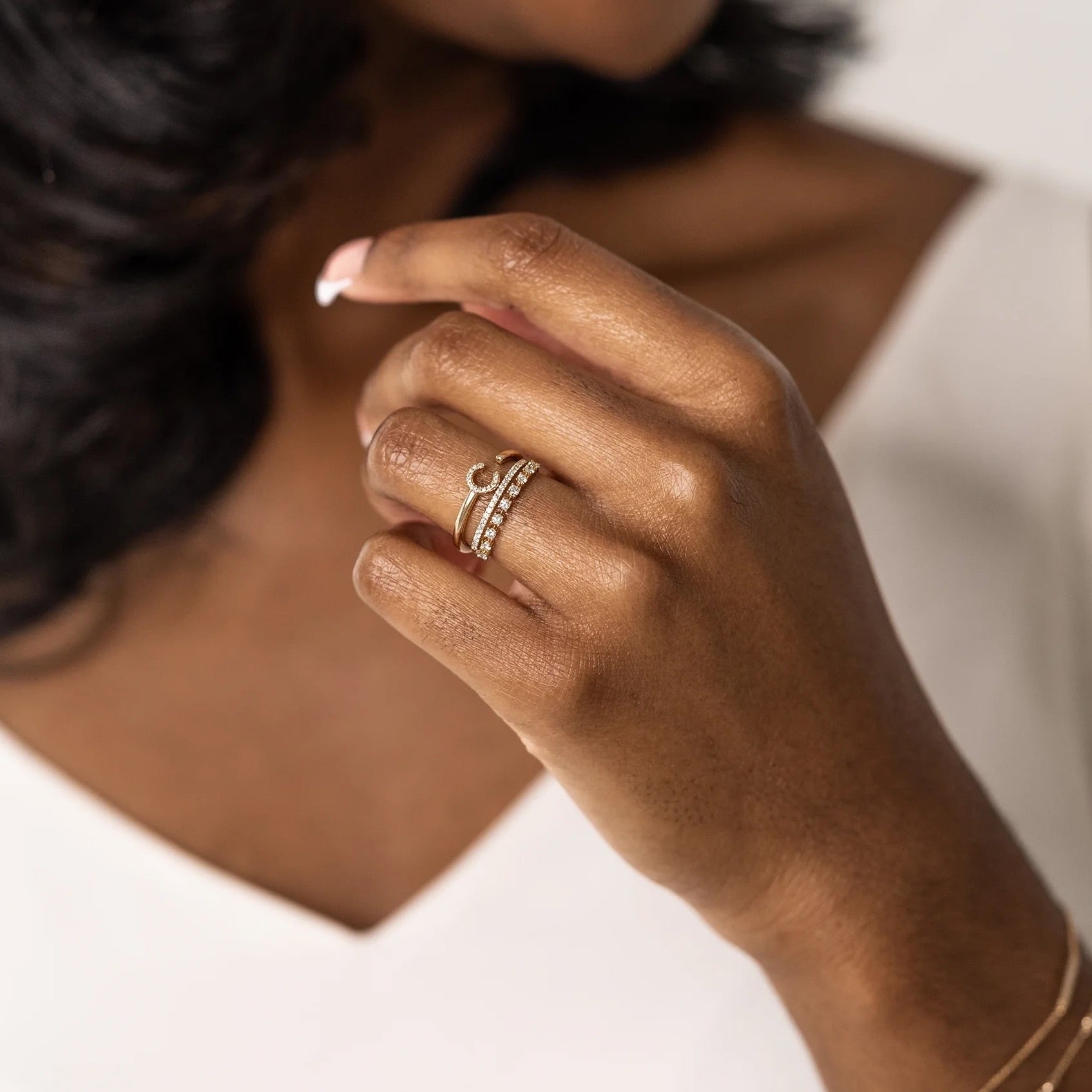 Dana Rebecca Designs - Ava Bea - Double Row Band Ring, Yellow Gold – AF ...