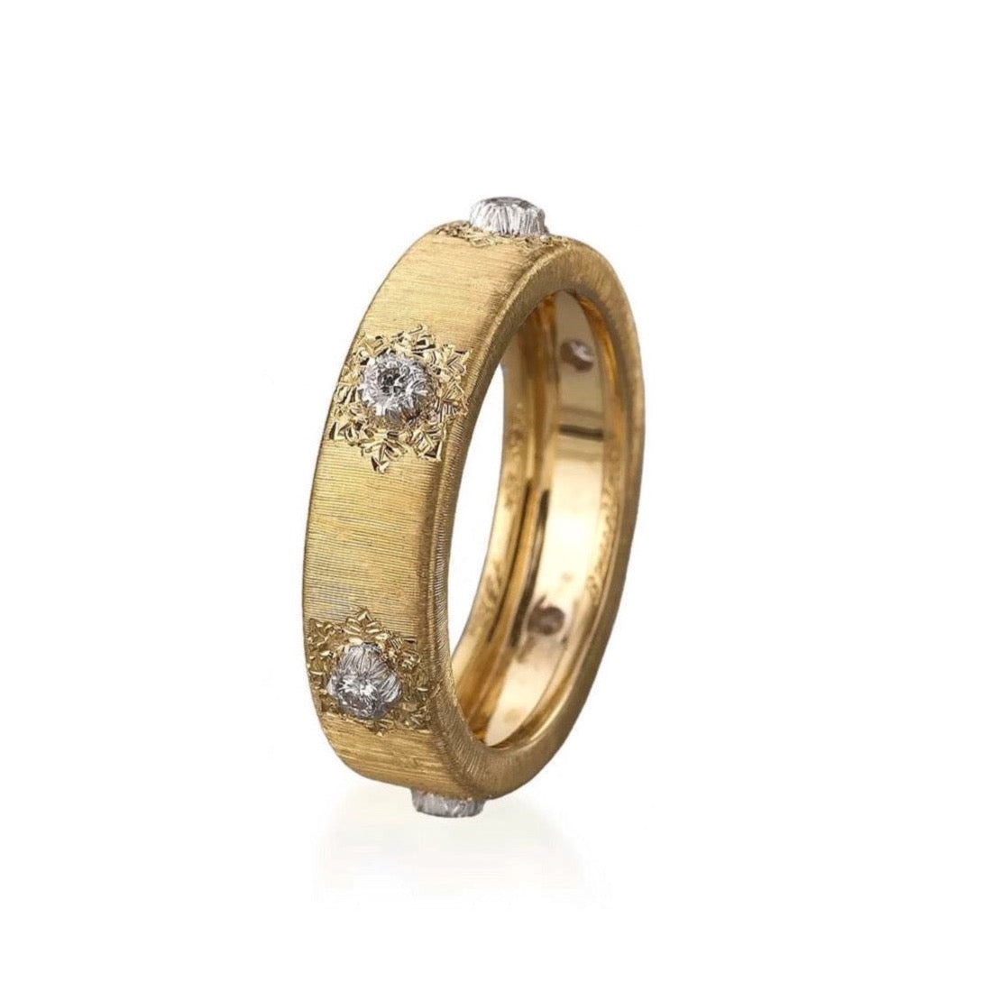 Buccellati - Macri Classica Eternelle 5.5 mm Band Ring with Diamonds ...